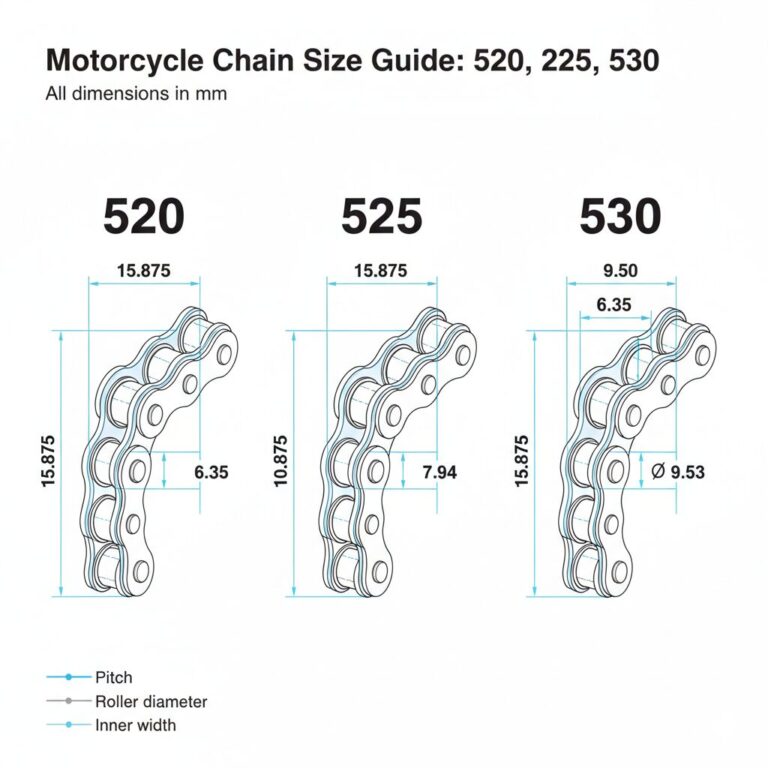 520 vs 525 vs 530 Motorcycle Chain Sizes Dimensions Explained